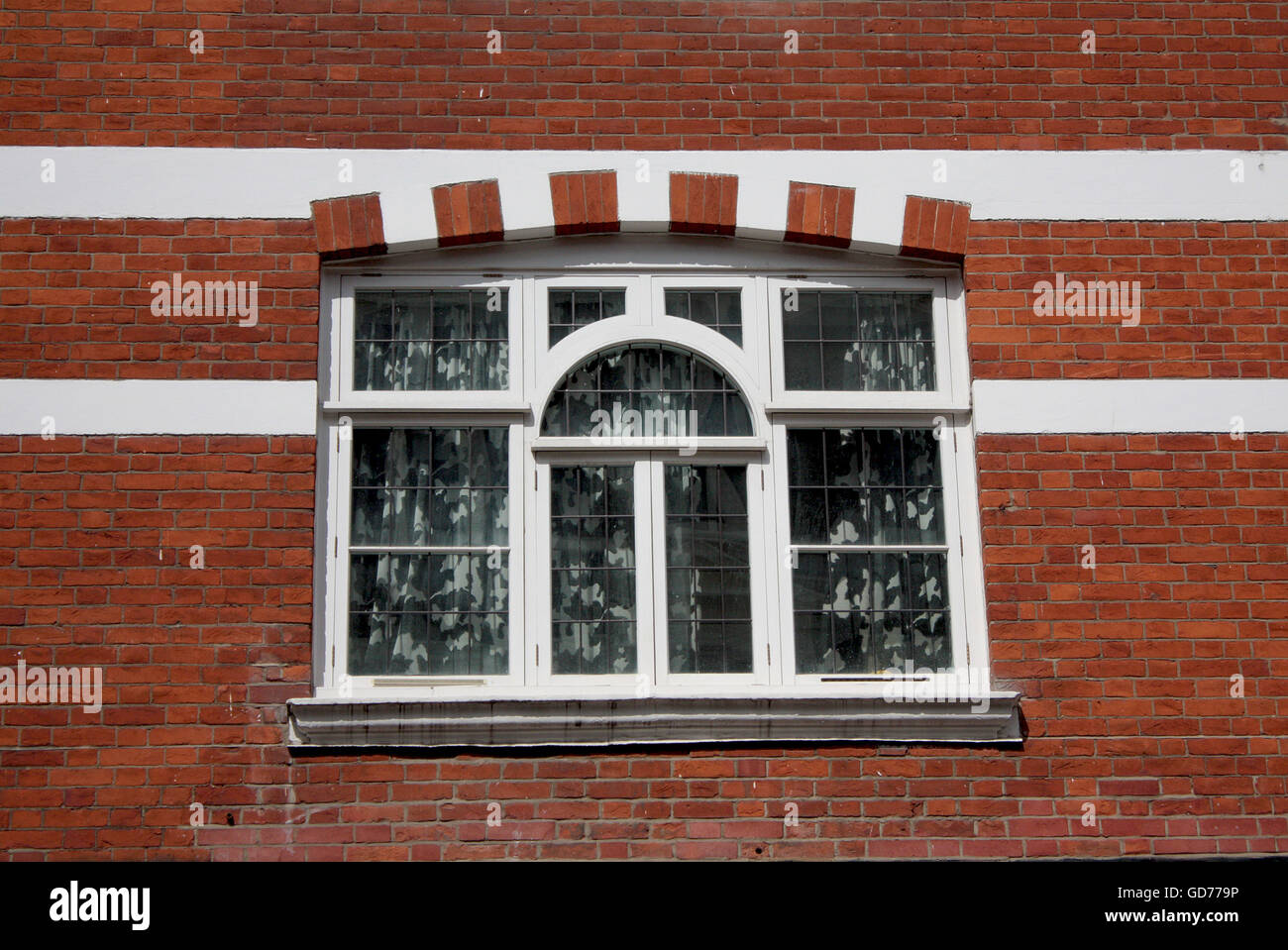 Typical British Window on a red brick wall Stock Photo - Alamy