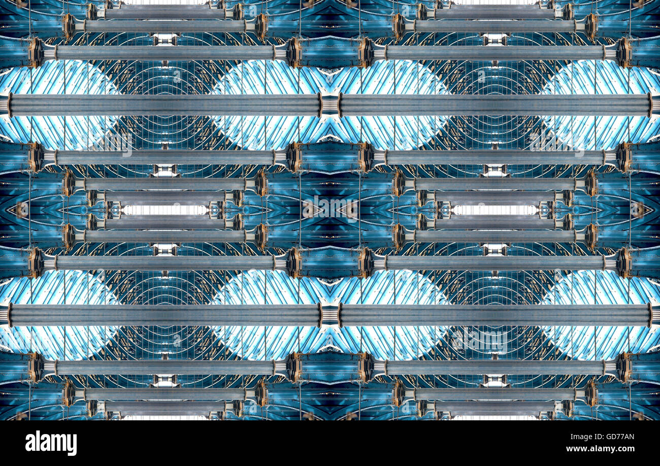 Blue architectural structure texture made of ceiling and columns Stock ...