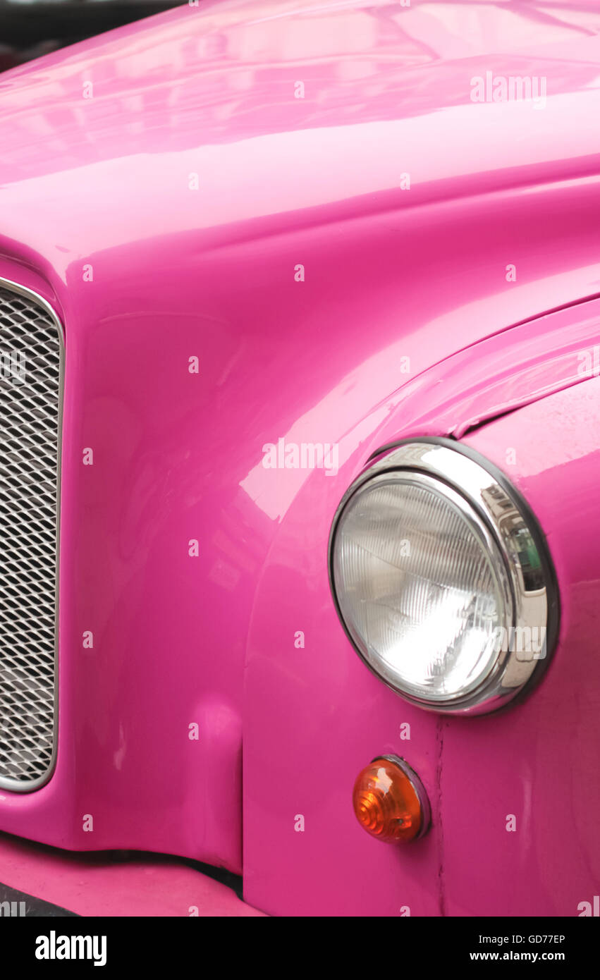 Pink Car Headlight in daylight Stock Photo - Alamy