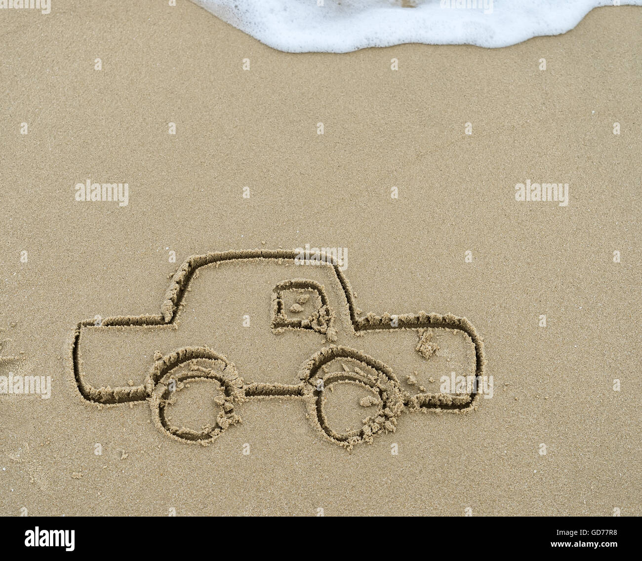 car drawing in the sand Stock Photo - Alamy