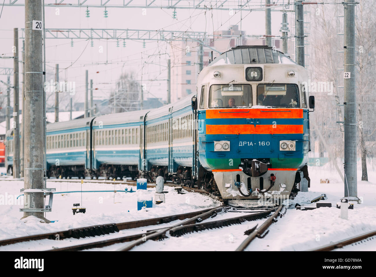 Gomel, Belarus - January 24, 2016: Diesel locomotive of Belarusian ...