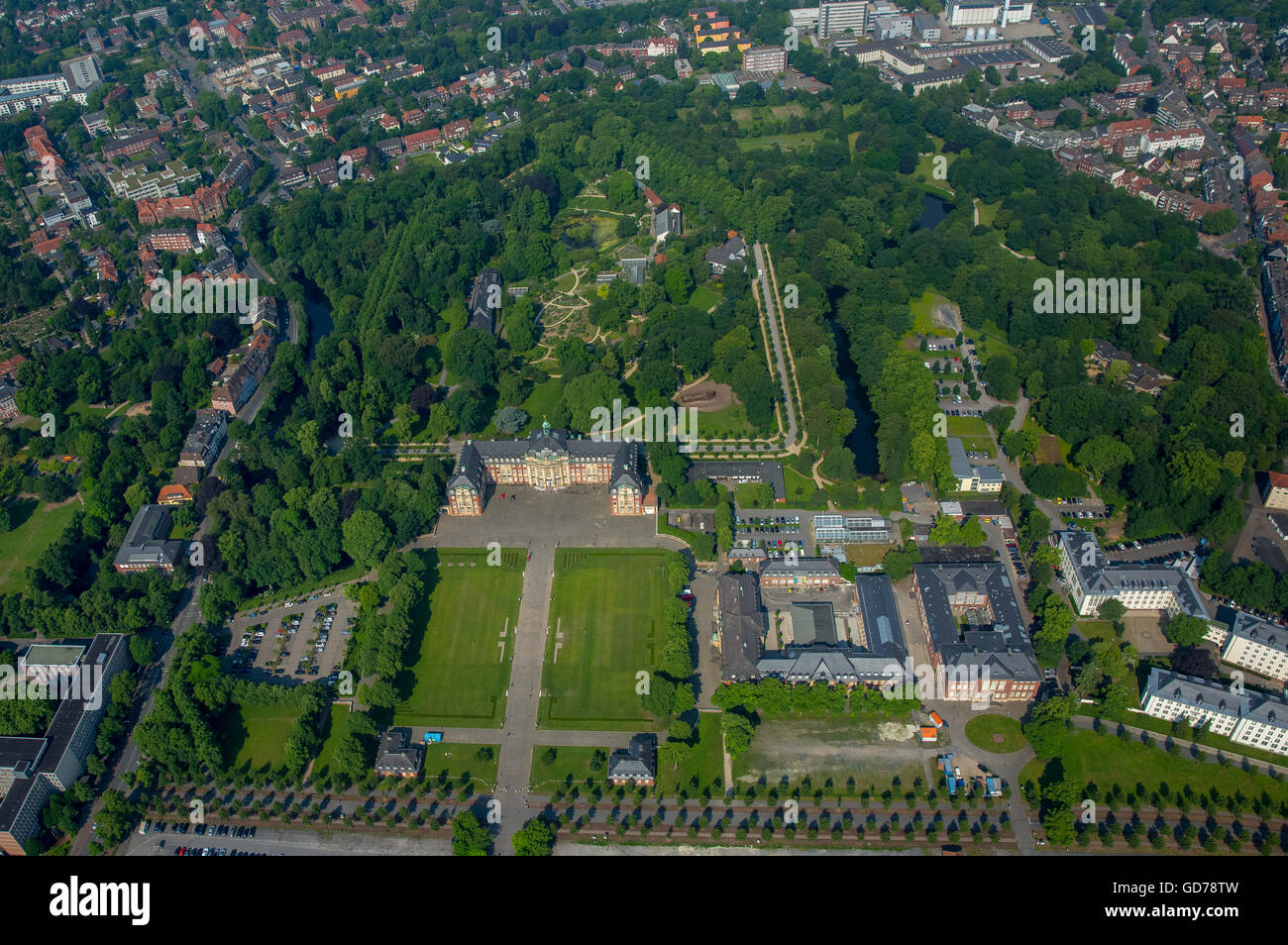 Aerial view, Westfälische Wilhelms-Universität Münster, university ...
