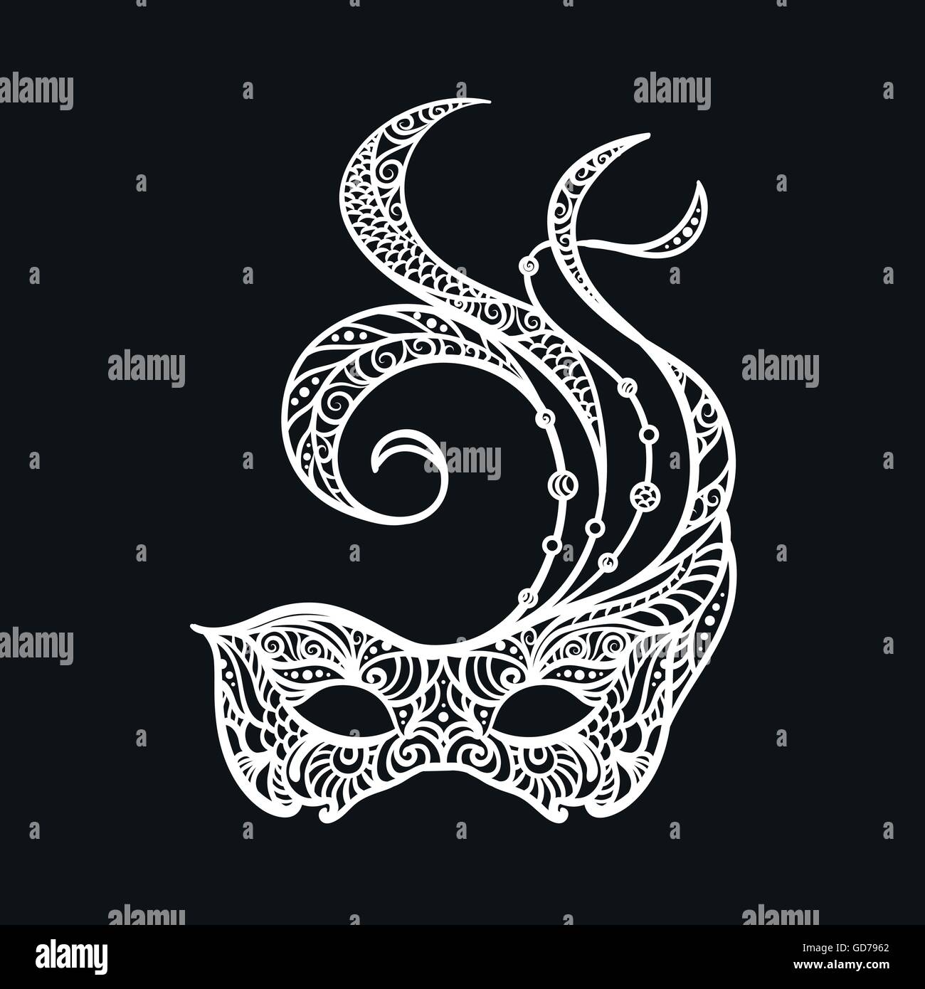 patterned masquerade Mask Stock Vector Image & Art - Alamy