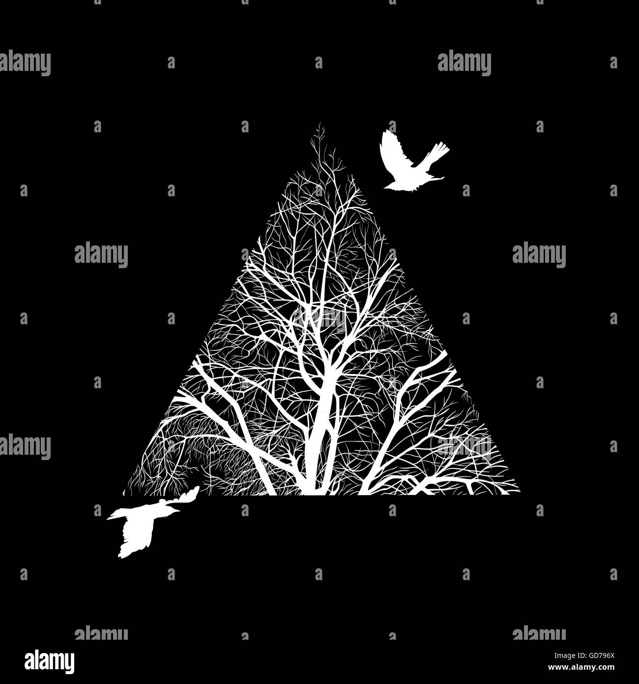 tree trimmed in a triangle Stock Vector Image & Art - Alamy