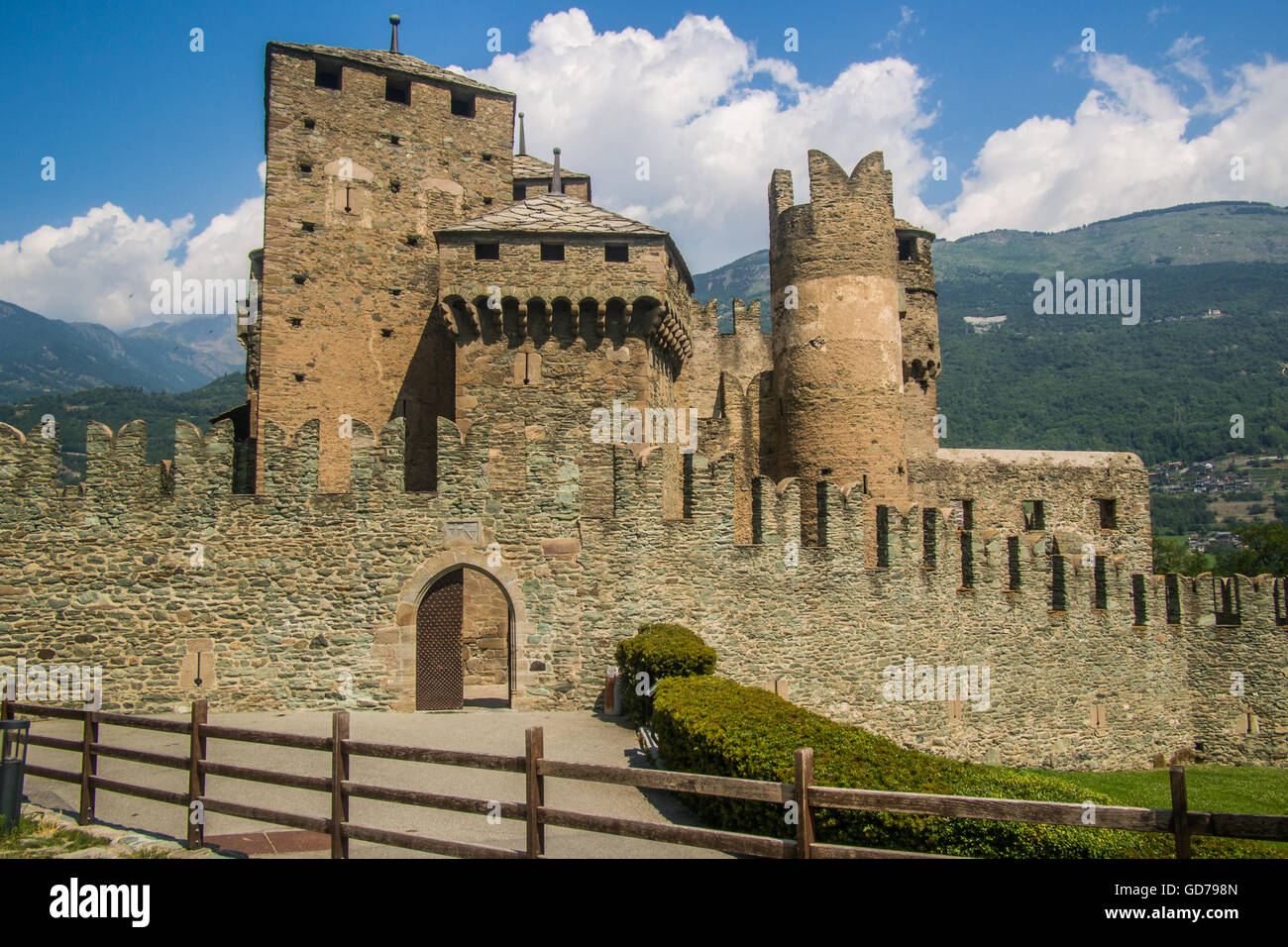 Fenis Castle in the Aosta Valley, Italy Stock Photo - Alamy