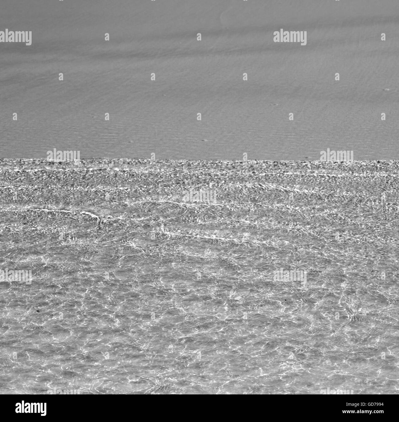 and reflex blurred of the arabic sea ocean in oman the color Stock ...