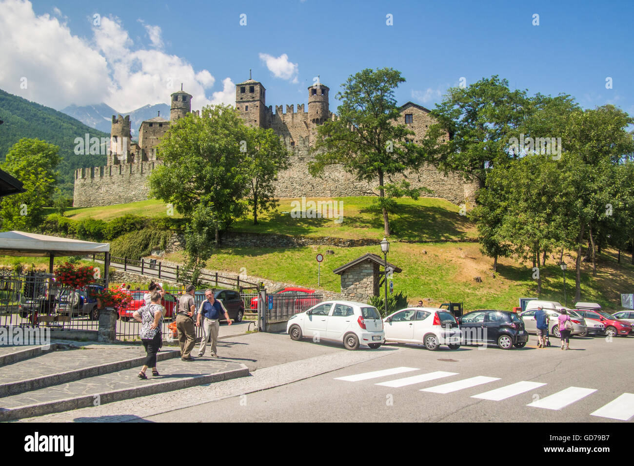 Fenis Castle in the Aosta Valley, Italy Stock Photo - Alamy