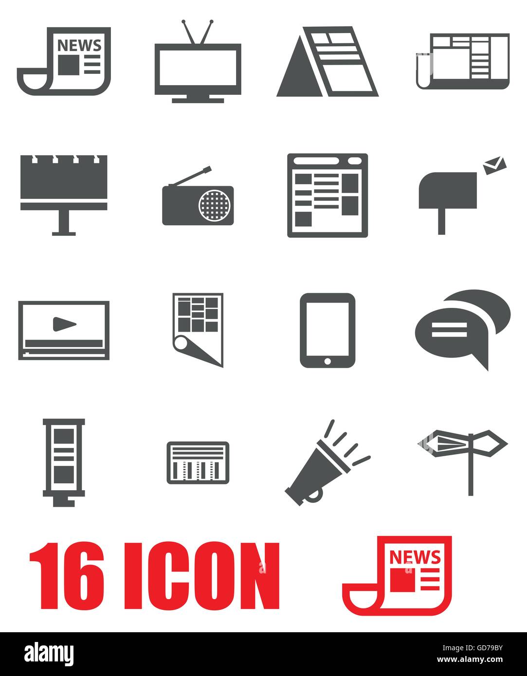 Vector grey advertisement icon set Stock Vector Image & Art - Alamy