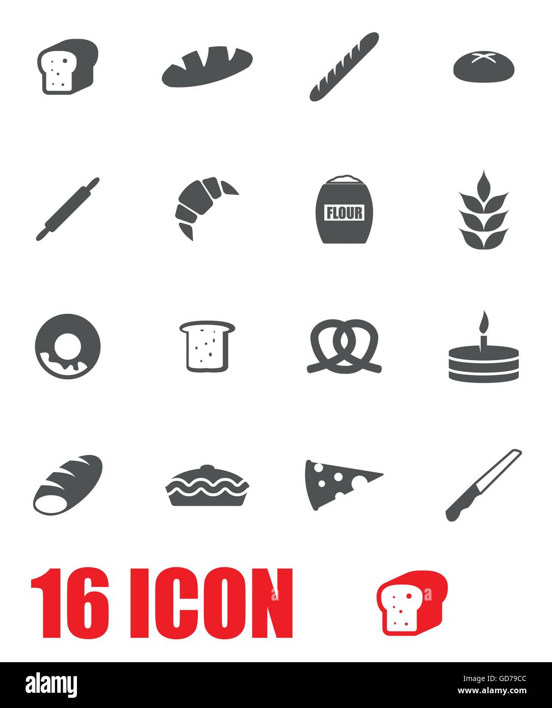 Vector grey bakery icon set Stock Vector Image & Art - Alamy