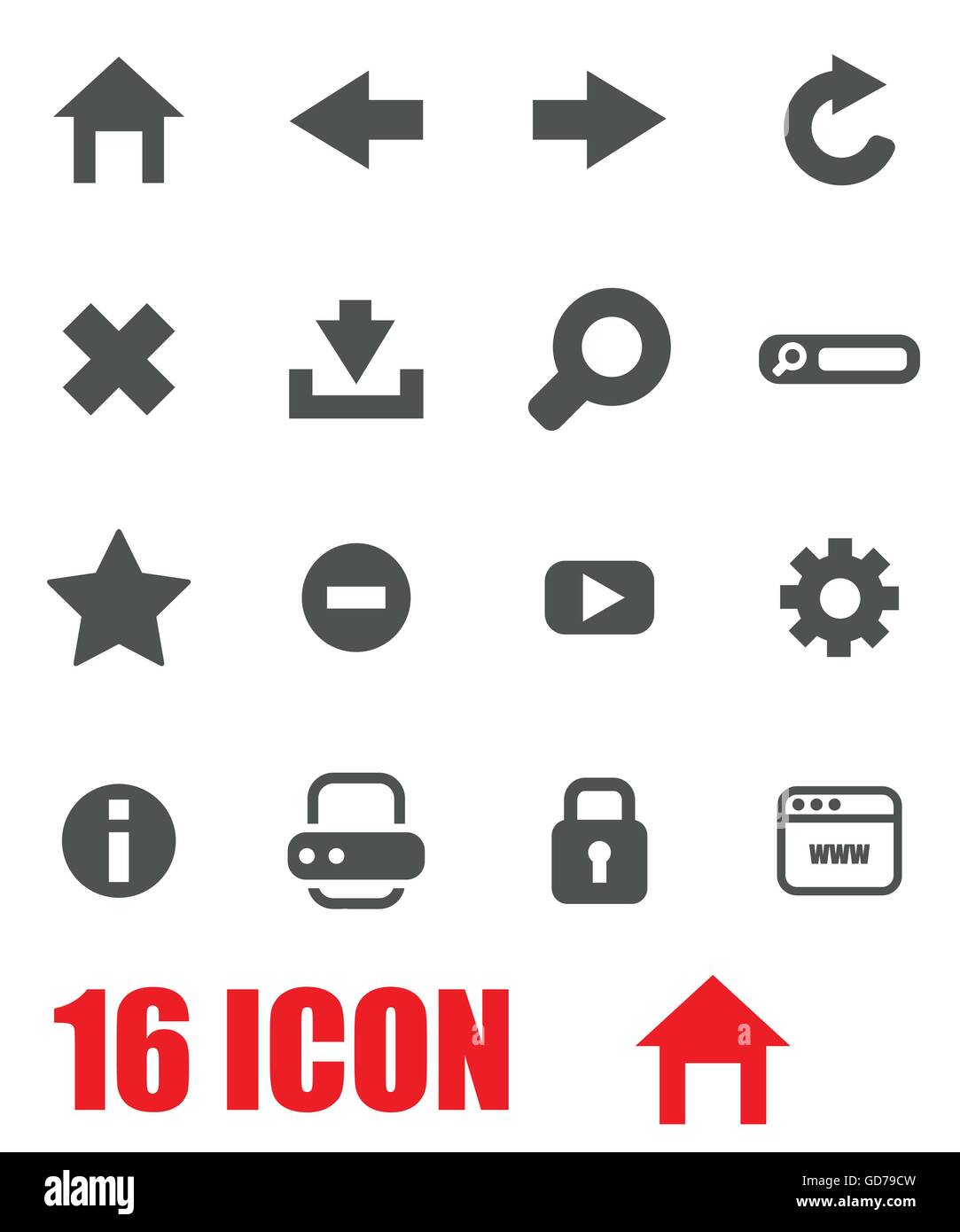 Vector grey browser icon set Stock Vector Image & Art - Alamy