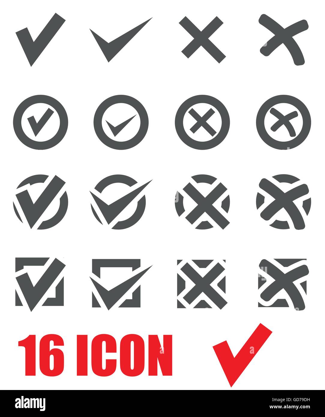 Vector grey check marks icon set Stock Vector Image & Art - Alamy