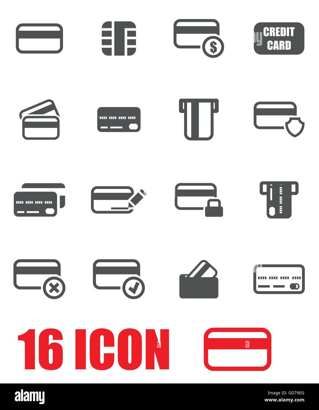 Vector grey credit card icon set Stock Vector Image & Art - Alamy