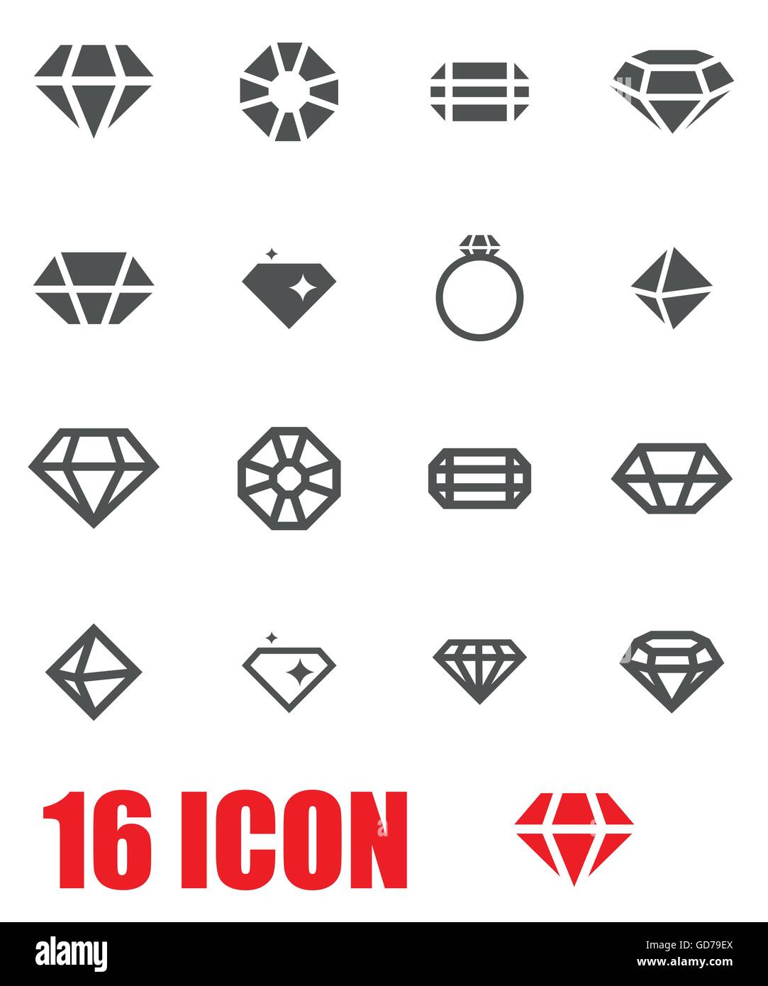 Vector grey diamond icon set Stock Vector Image & Art - Alamy
