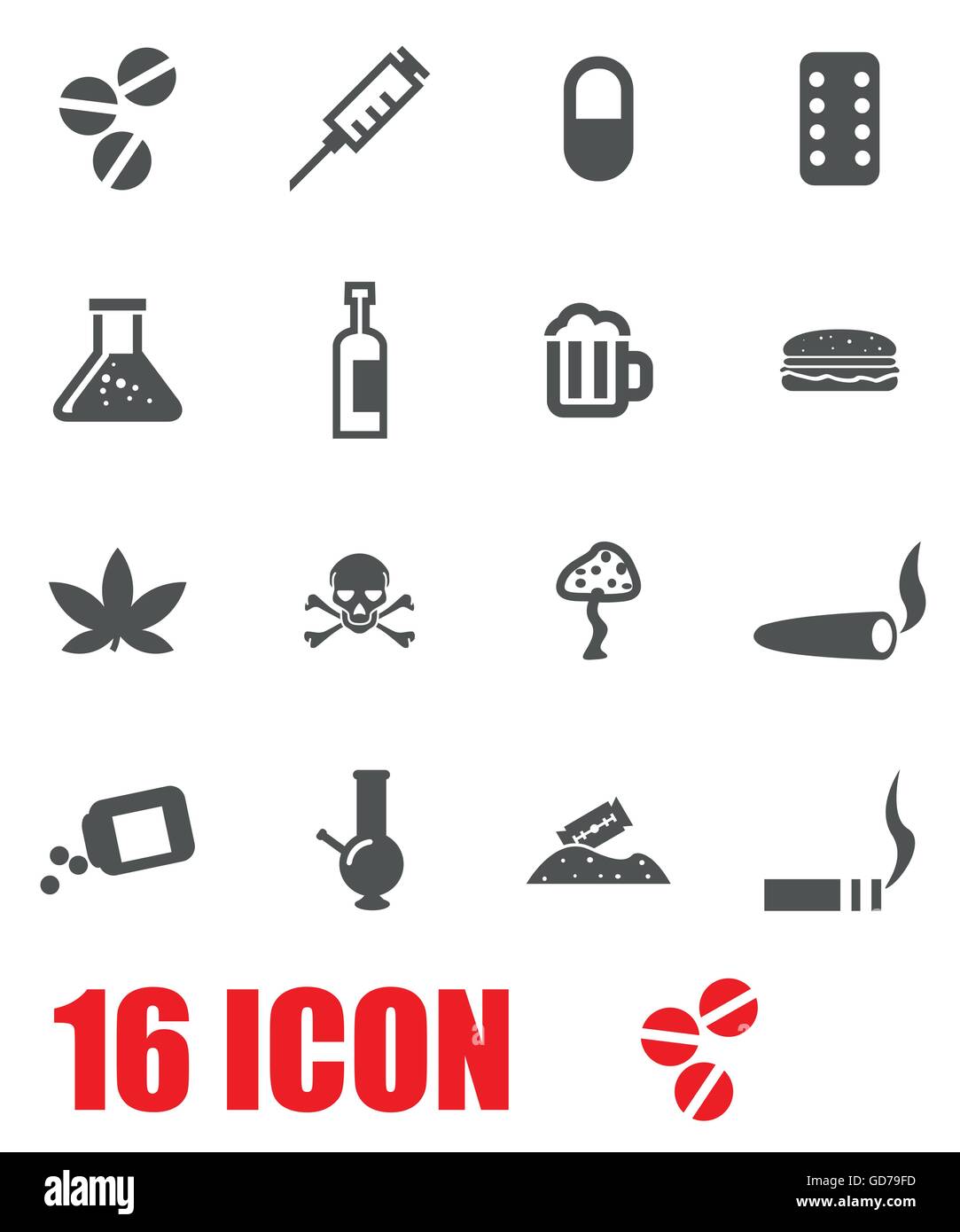 Vector grey drugs icon set Stock Vector Image & Art - Alamy