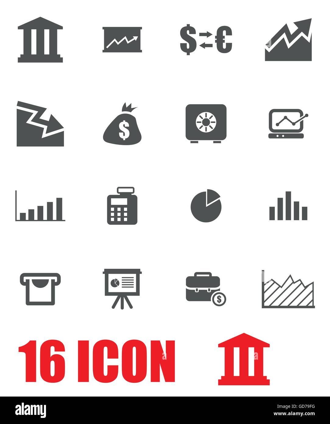 Vector grey economic icon set Stock Vector Image & Art - Alamy