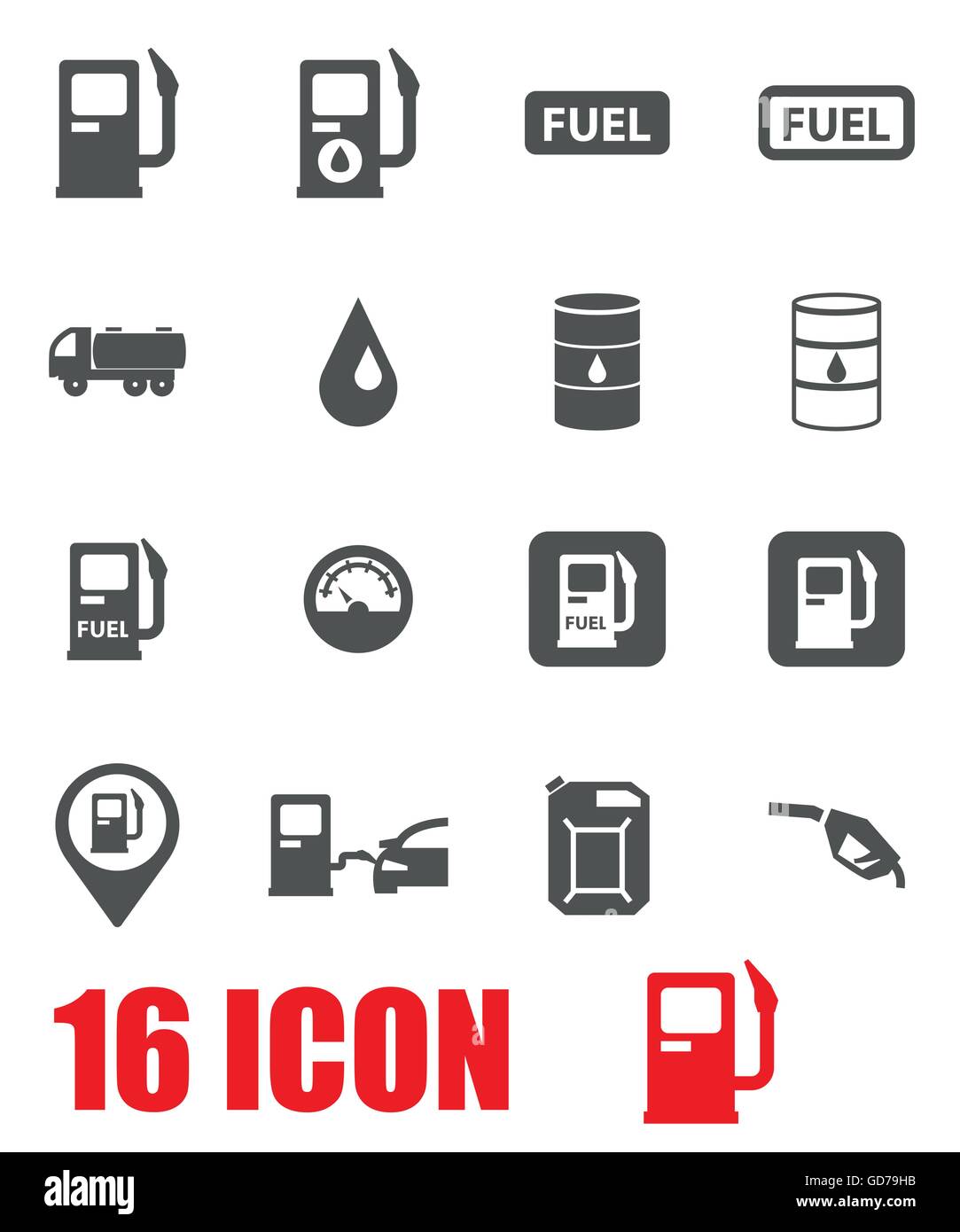 Vector grey gas station icon set Stock Vector Image & Art - Alamy
