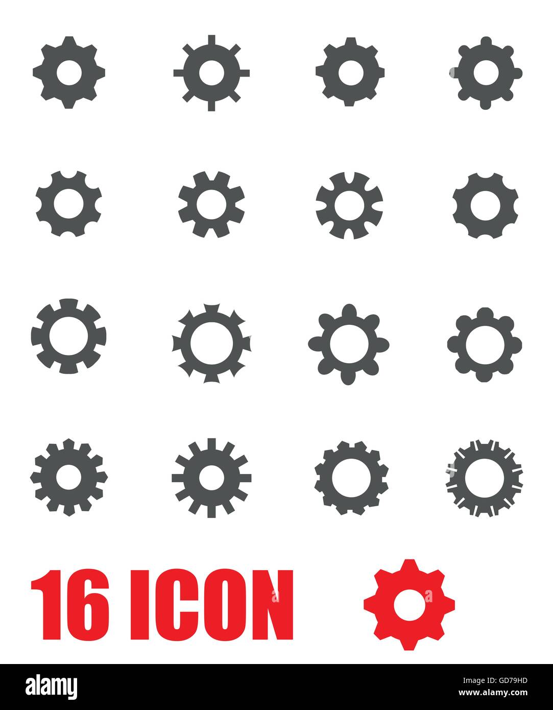 Vector grey gear icon set Stock Vector Image & Art - Alamy