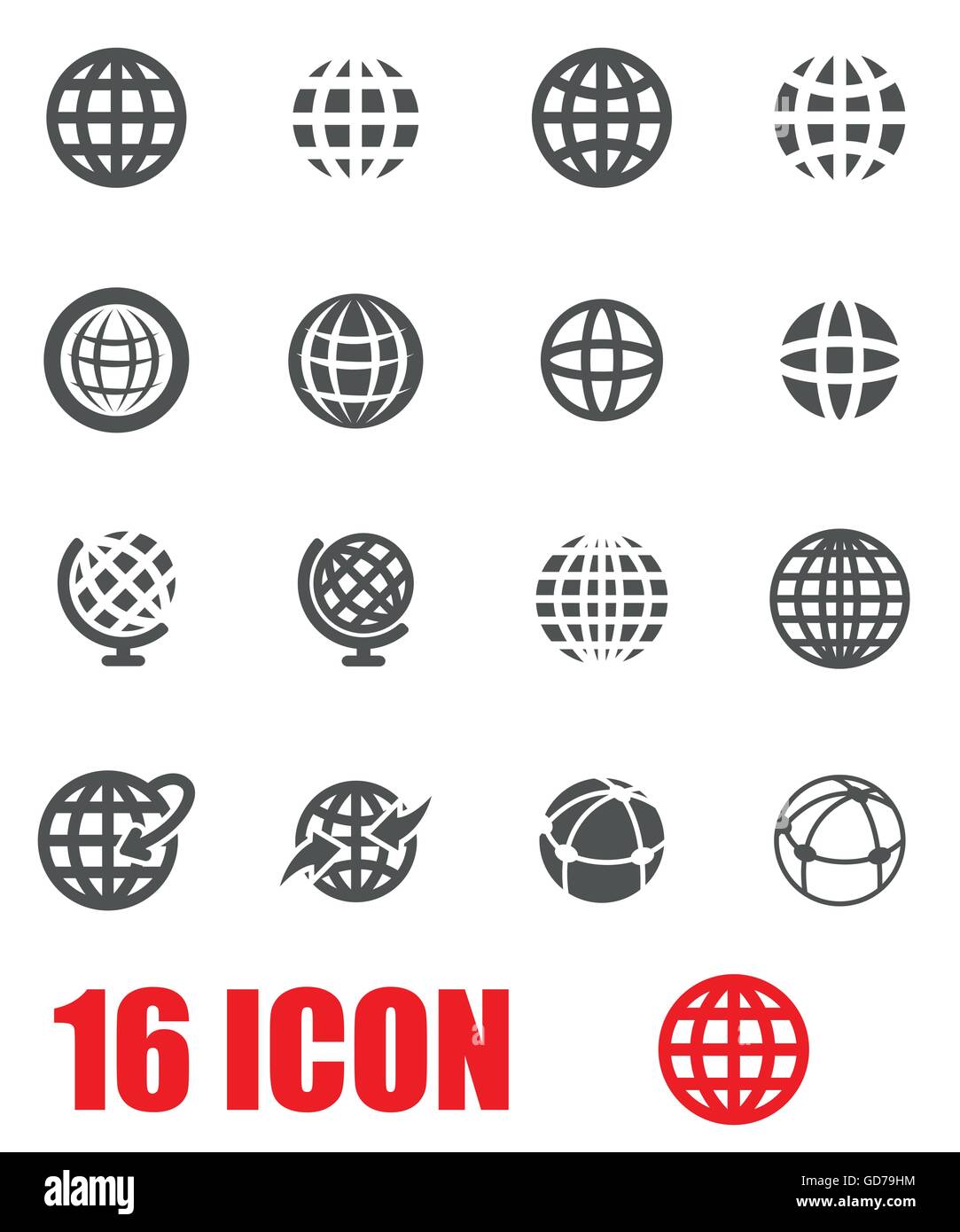 Vector grey globe icon set Stock Vector Image & Art - Alamy