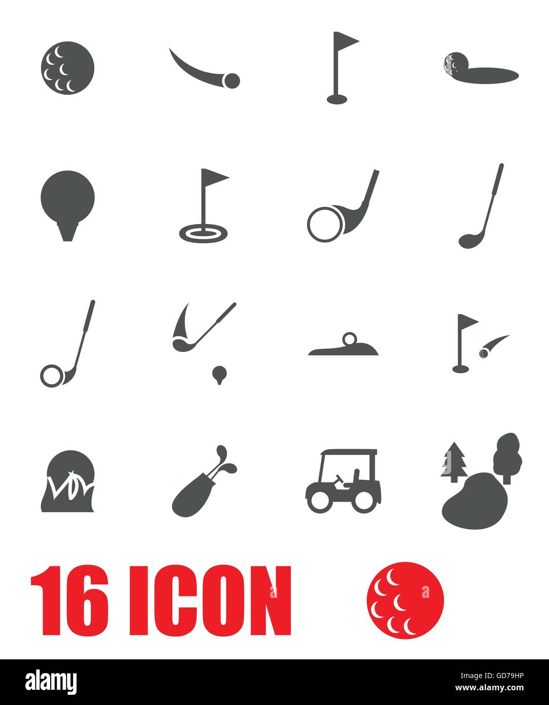 Vector grey golf icon set Stock Vector Image & Art - Alamy
