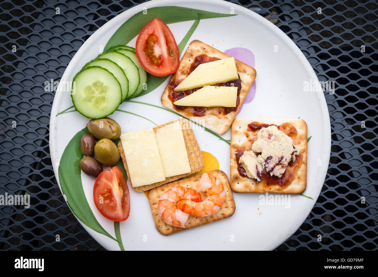 A plate of finger food for outdoor eating Stock Photo - Alamy