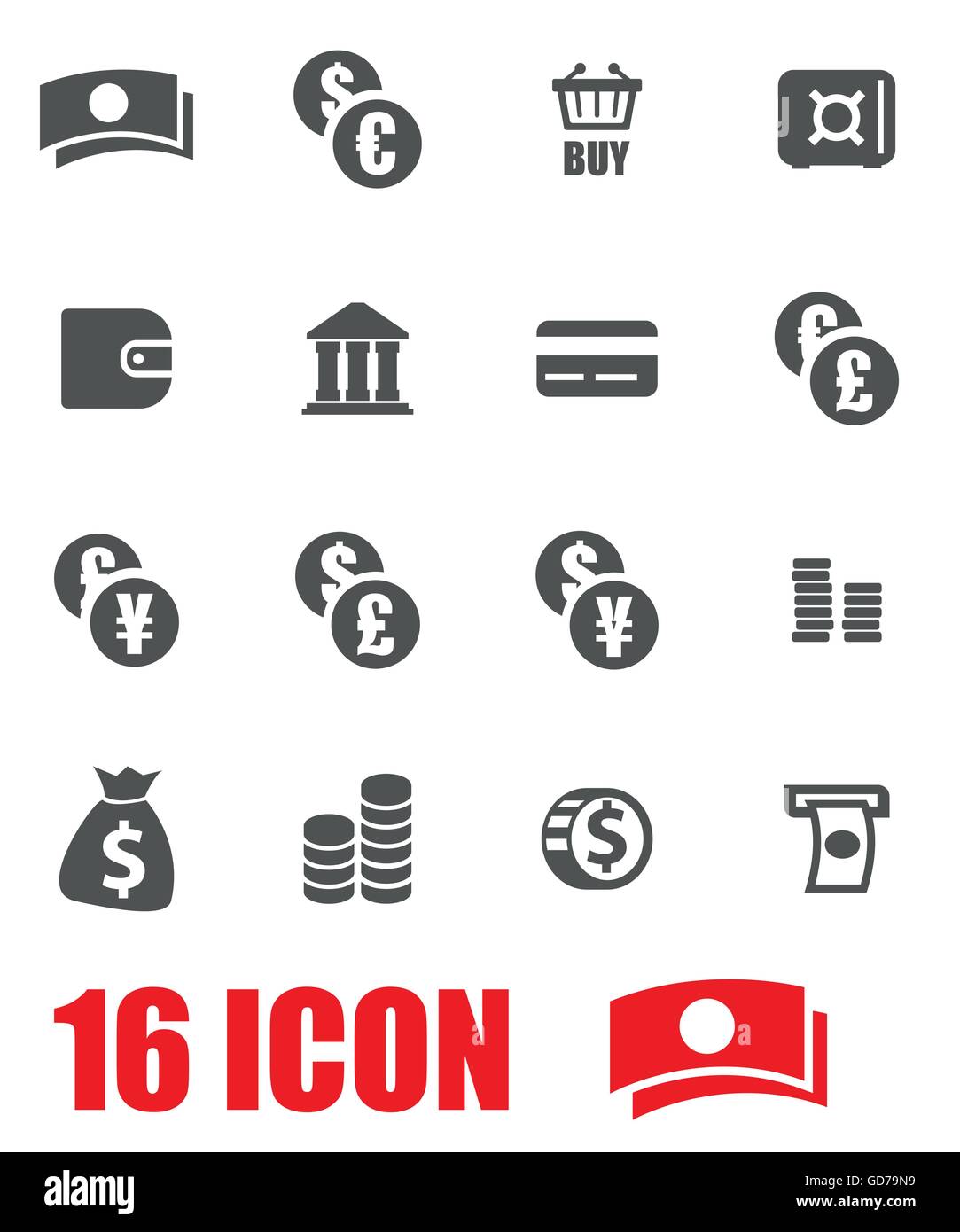 Vector grey money icon set Stock Vector Image & Art - Alamy