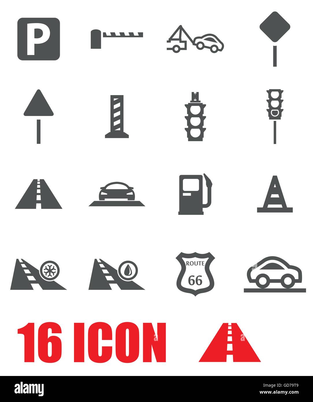 Vector grey road icon set Stock Vector Image & Art - Alamy