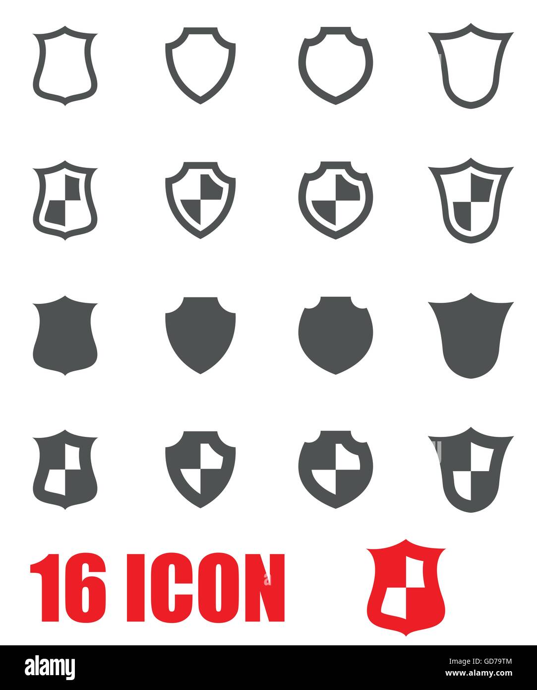 Vector grey shield icon set Stock Vector Image & Art - Alamy