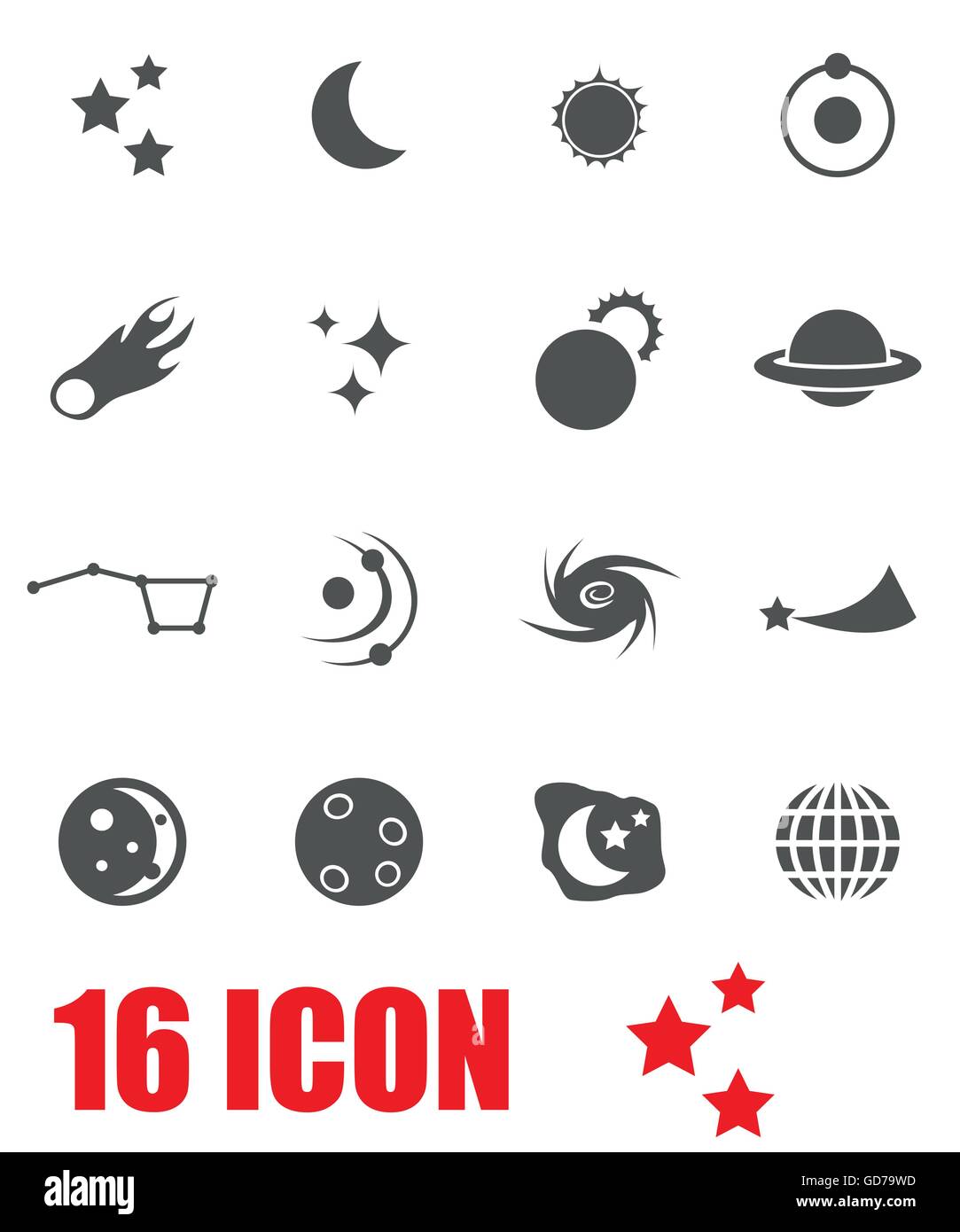 Vector grey space icon set Stock Vector Image & Art - Alamy