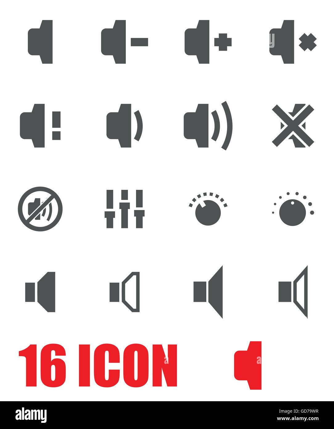 Vector grey speaker icon set Stock Vector Image & Art - Alamy