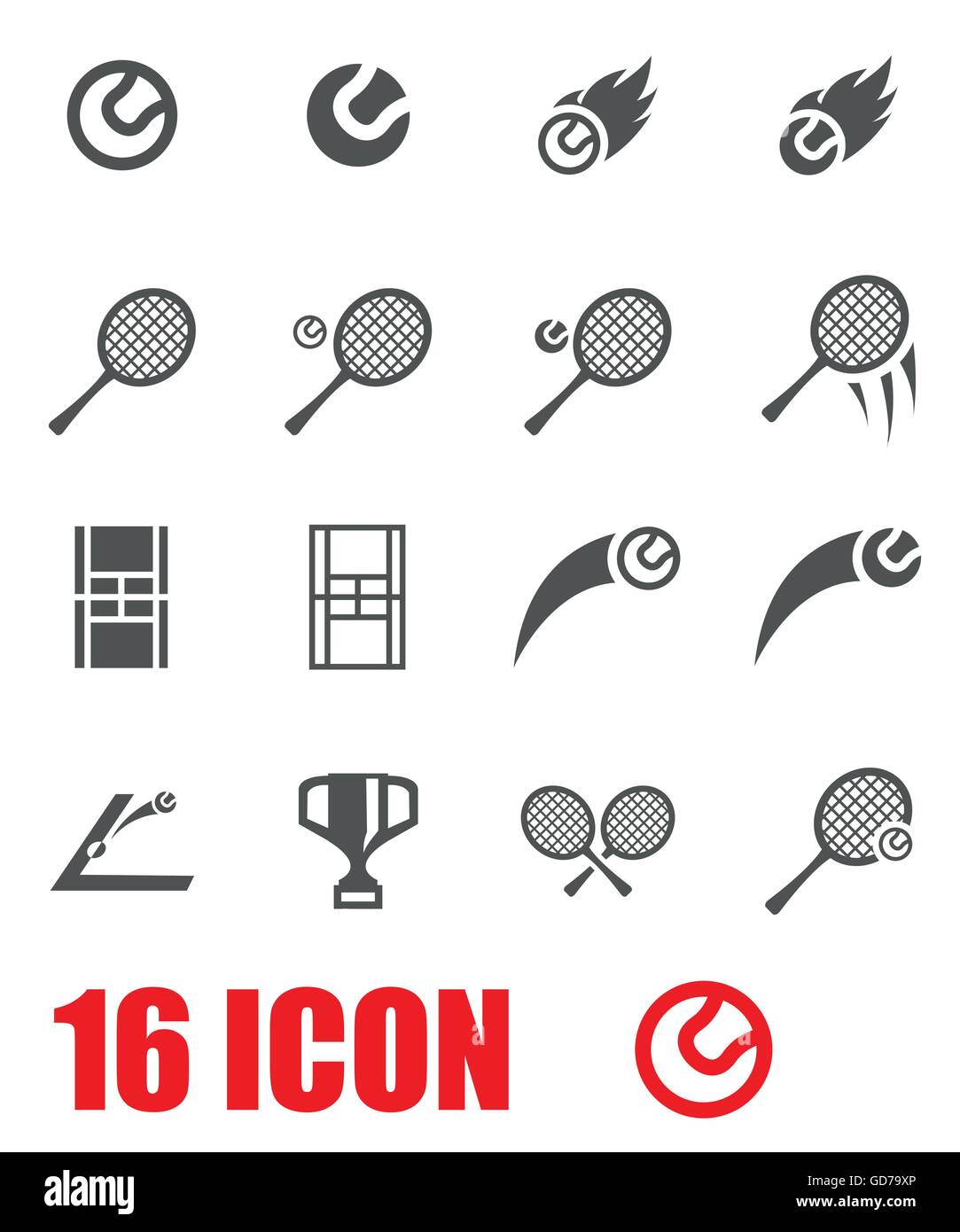 Vector grey tennis icon set Stock Vector Image & Art - Alamy