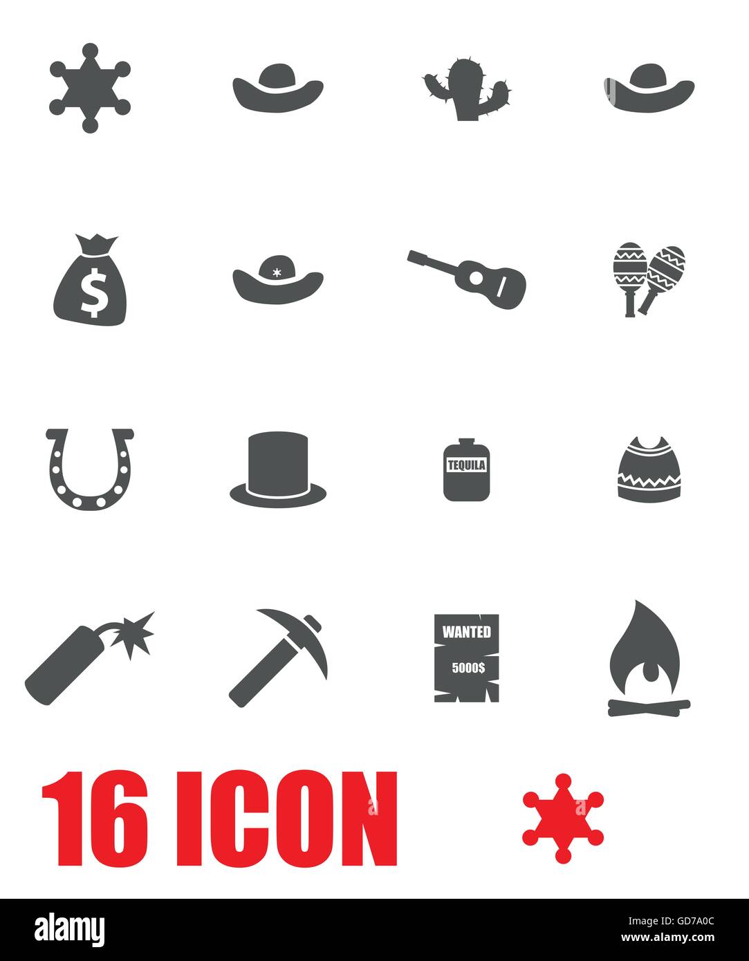 American old west icons Cut Out Stock Images & Pictures - Alamy