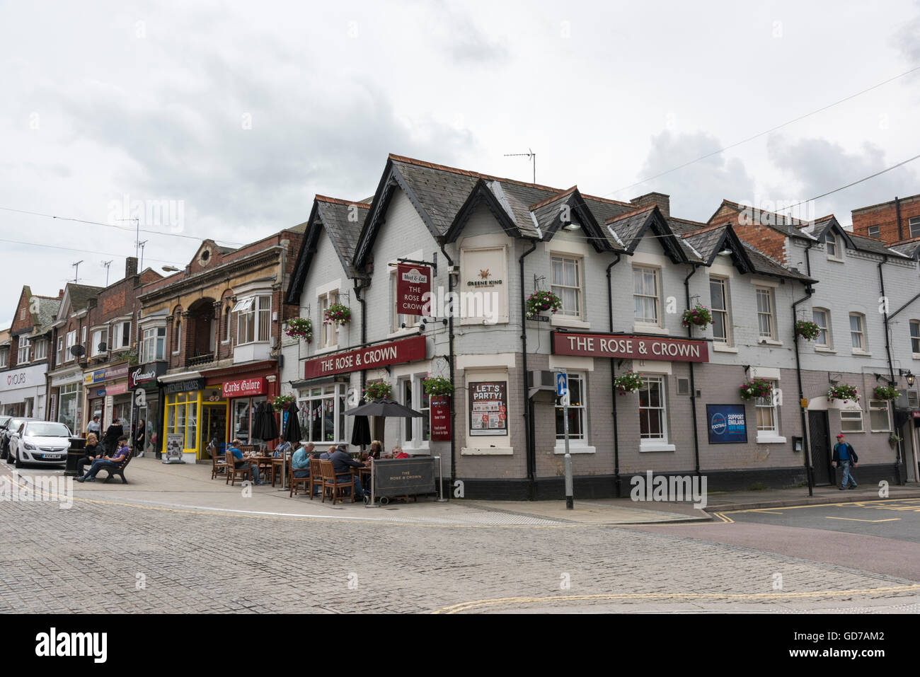 The Rose and Crown Pub in the town centre of Rushden Northamptonshire ...