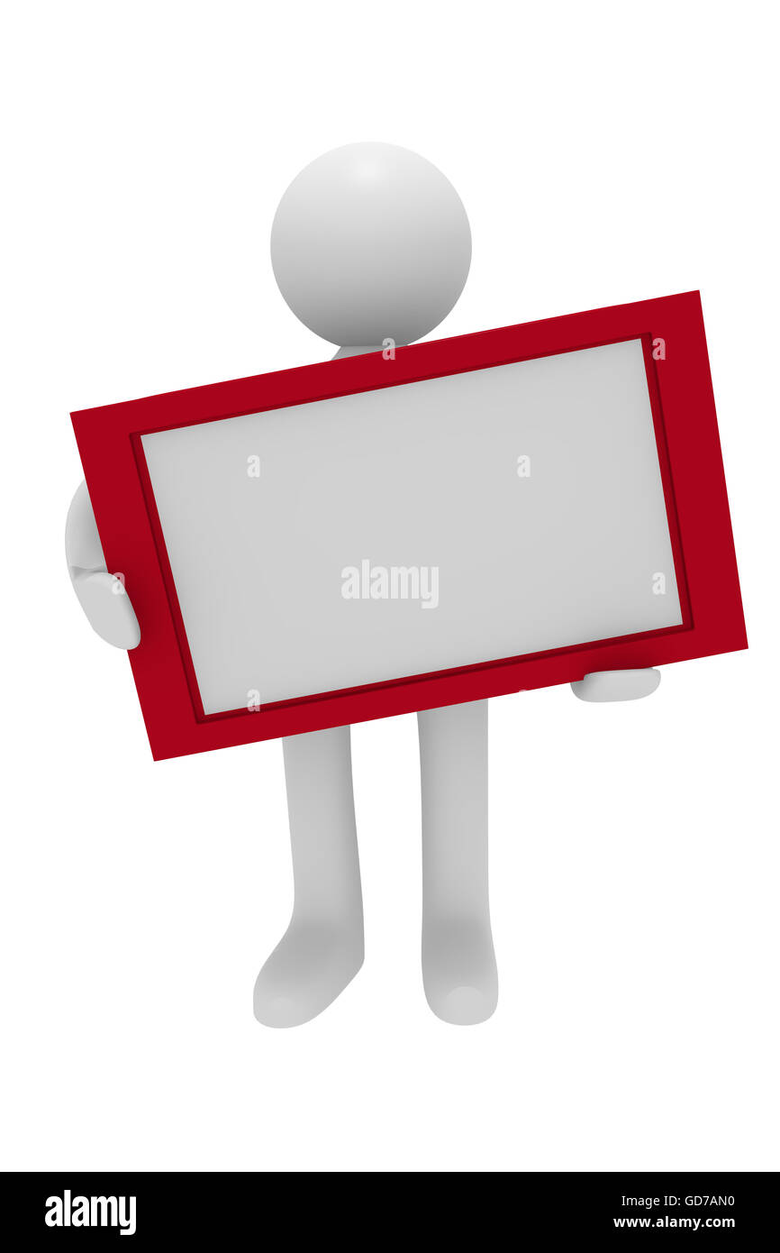 3d man holding sign board hi-res stock photography and images - Alamy