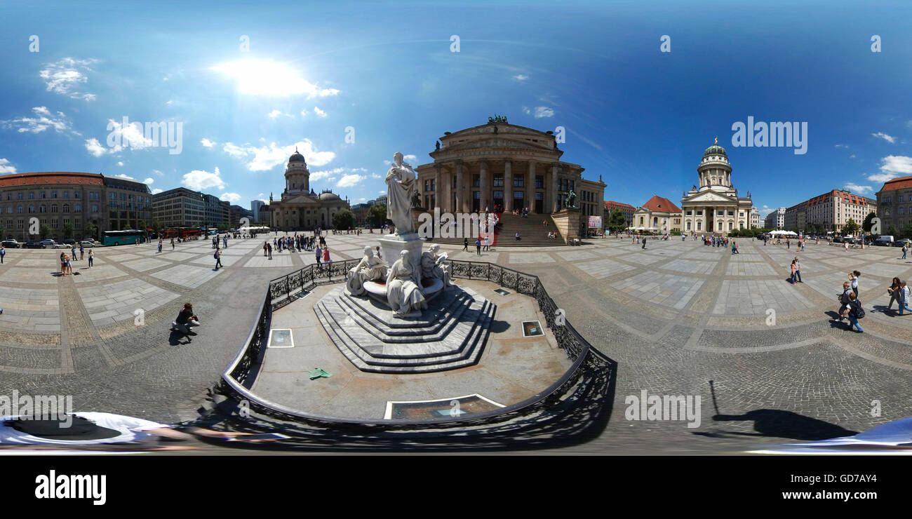 360 x 180 grad Panorama: Gendarmenmarkt, Berlin-Mitte Stock Photo - Alamy