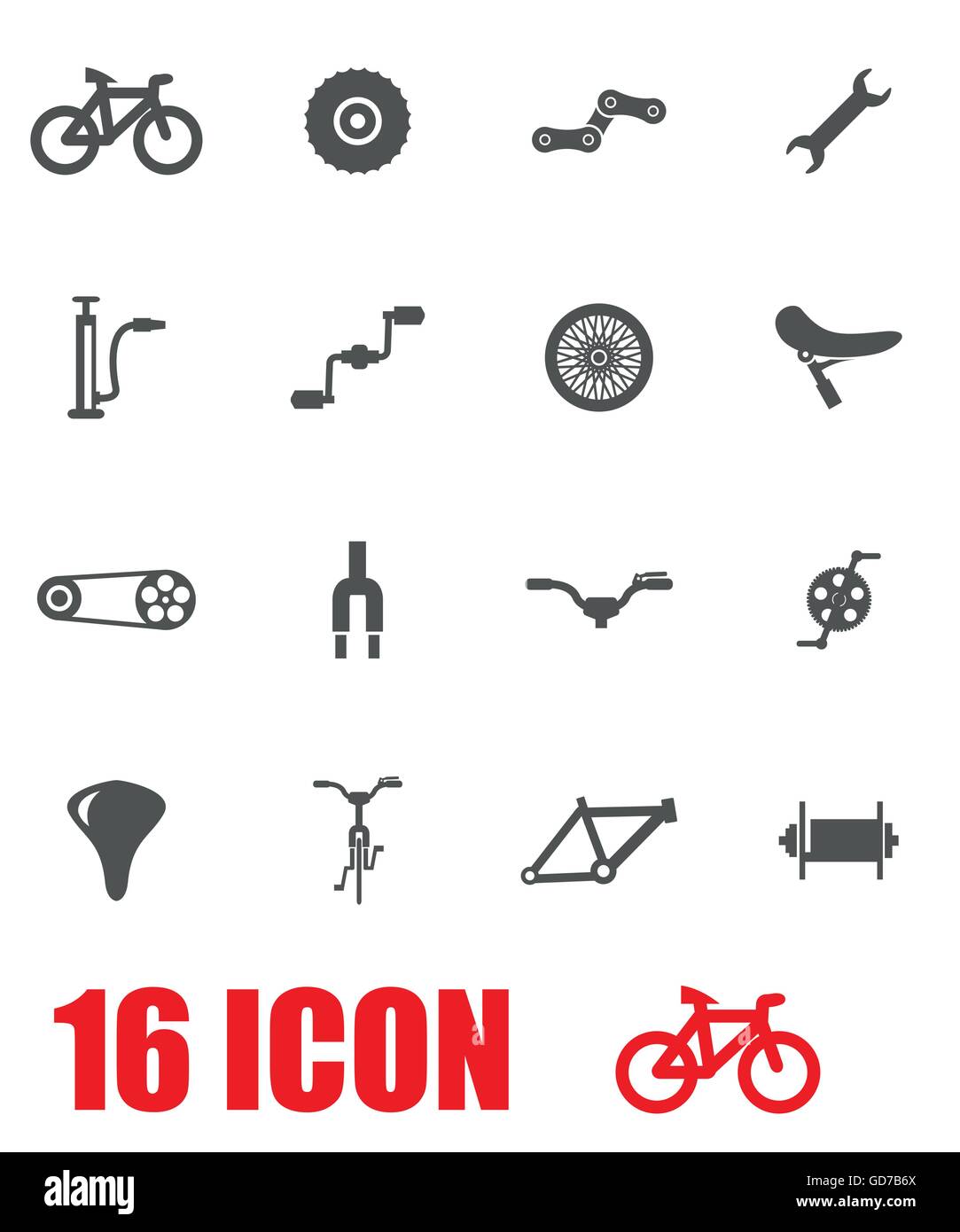 Vector grey bicycle icon set Stock Vector Image & Art - Alamy