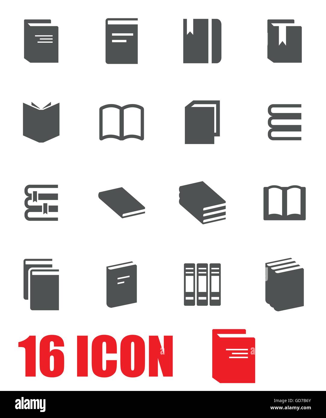 Vector grey book icon set Stock Vector Image & Art - Alamy
