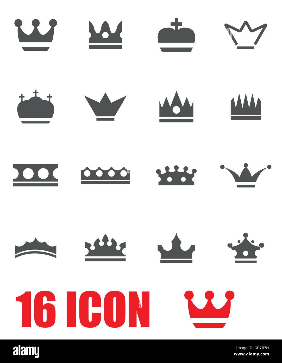 Vector grey crown icon set Stock Vector Image & Art - Alamy