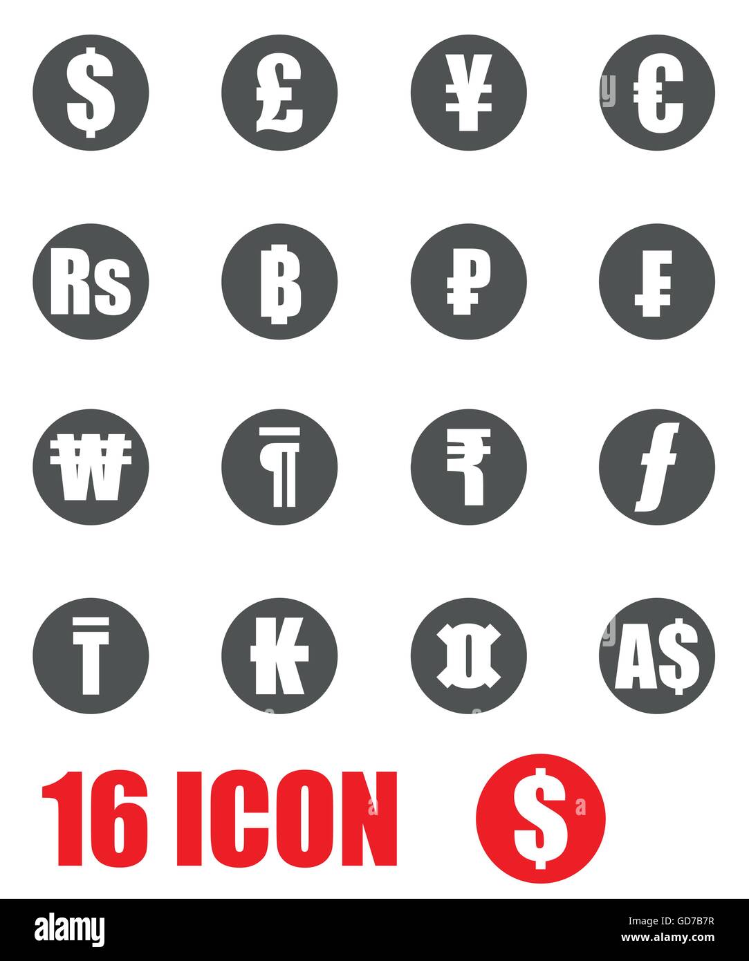 Vector grey currency symbols icon set Stock Vector Image & Art - Alamy