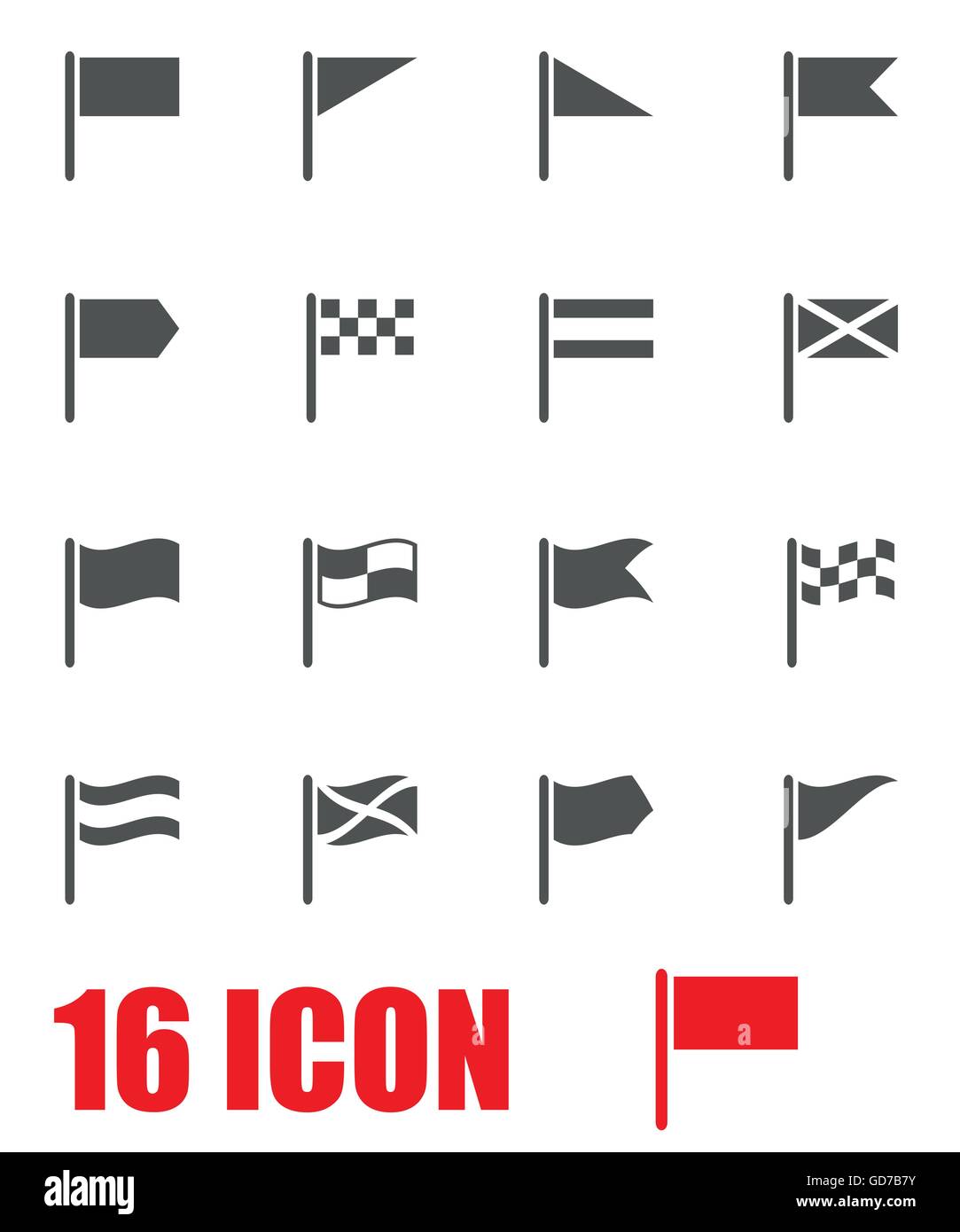 Flag start web pennant map icons set vector banner symbol hi-res stock photography and images ...