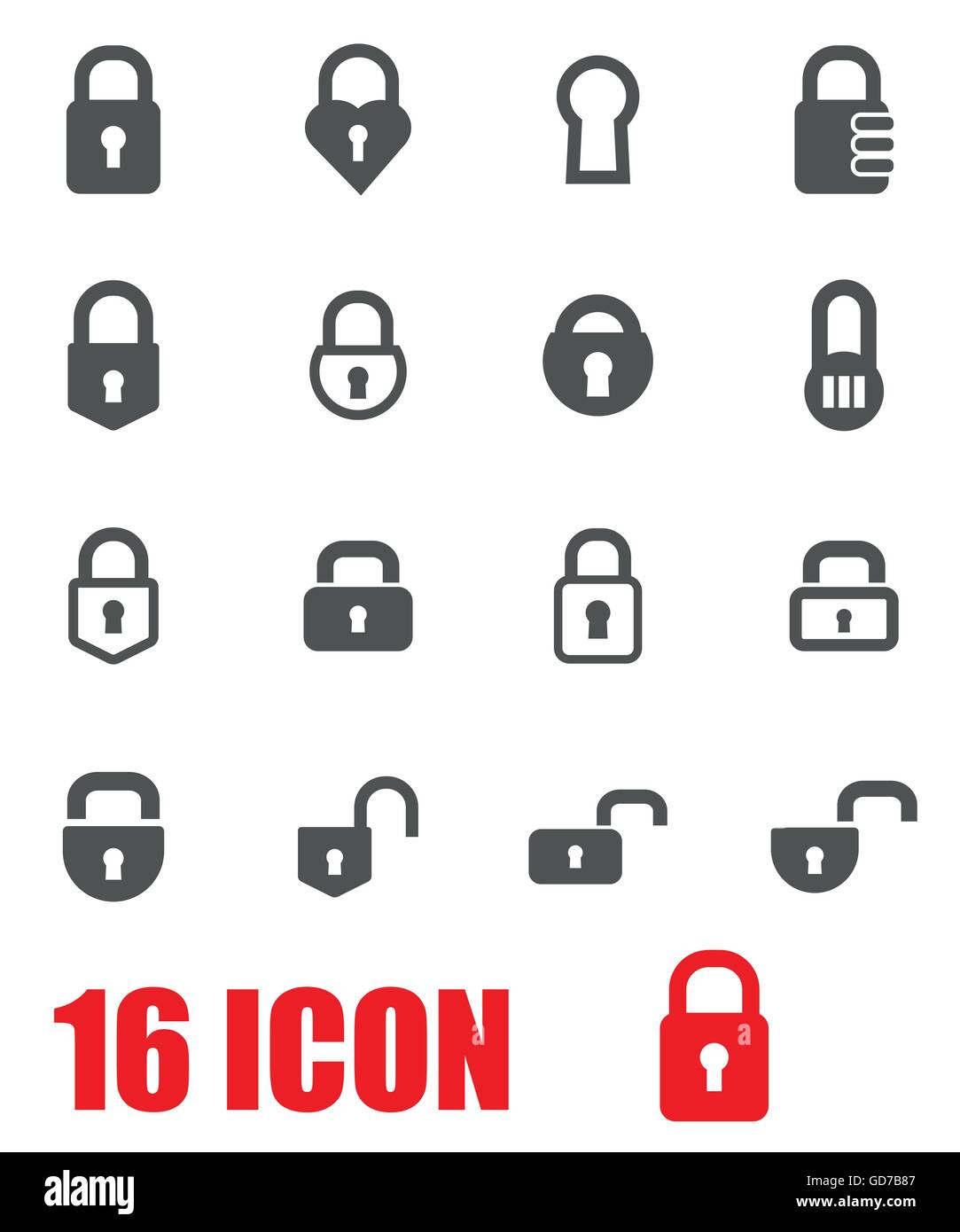 Vector grey locks icon set Stock Vector Image & Art - Alamy