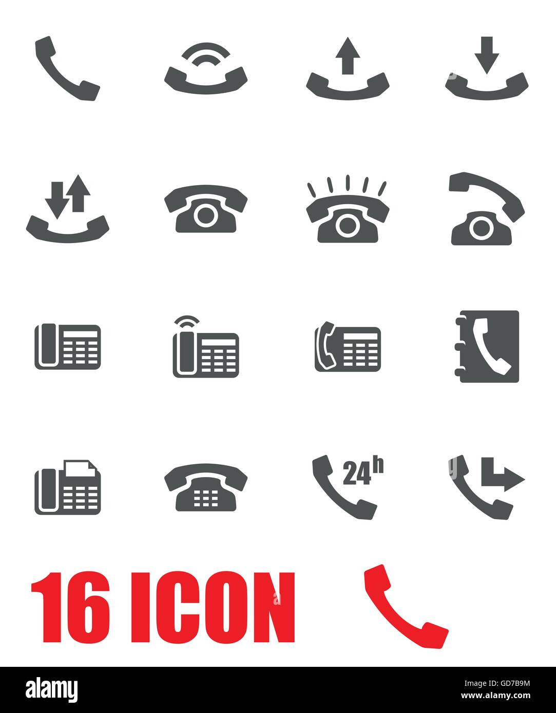 Vector grey telephone icon set Stock Vector Image & Art - Alamy