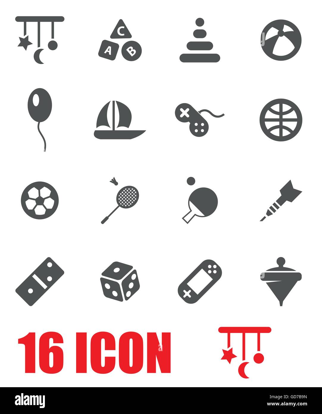 Vector grey toys icon set Stock Vector Image & Art - Alamy