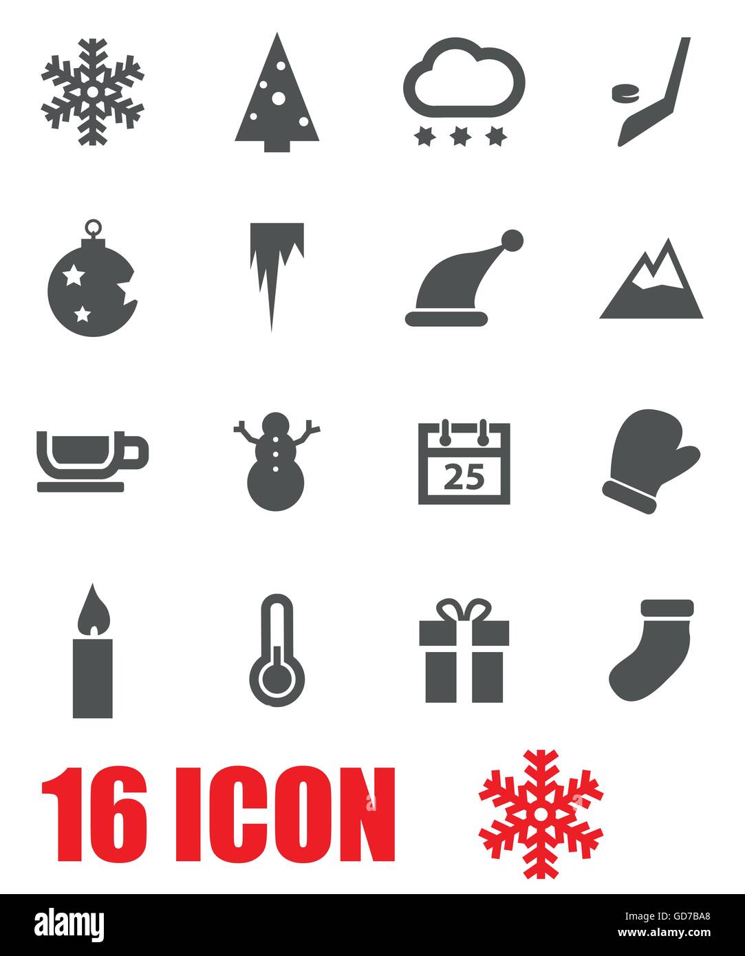 Vector black winter icons set Stock Vector Image & Art - Alamy