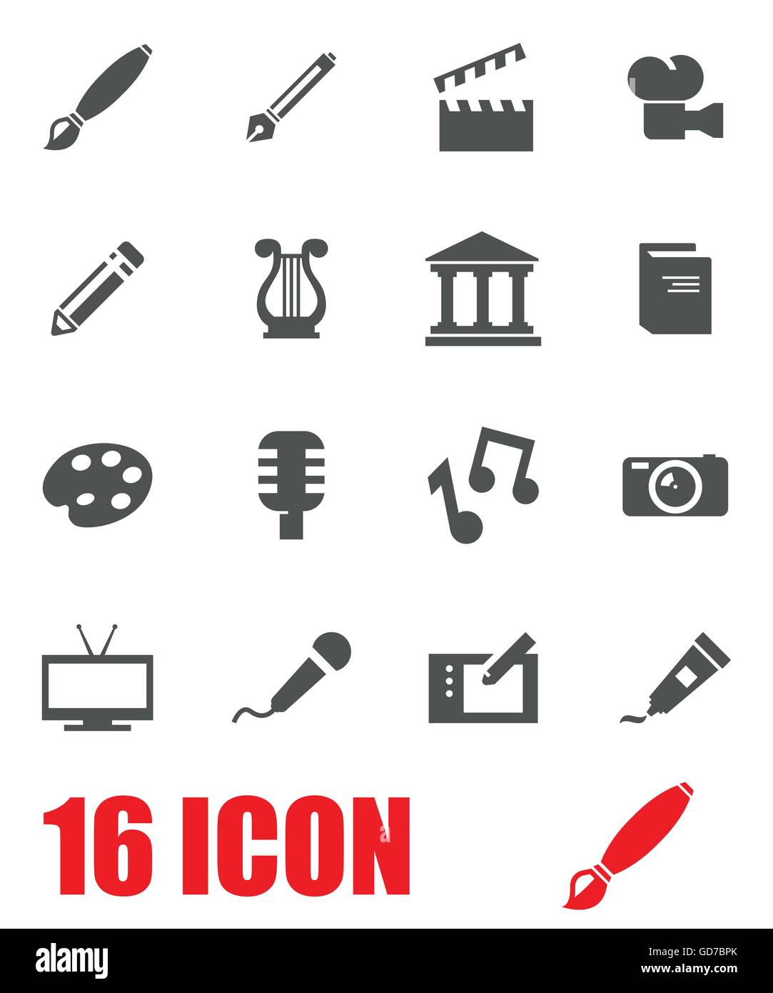 Vector grey art icon set Stock Vector Image & Art - Alamy