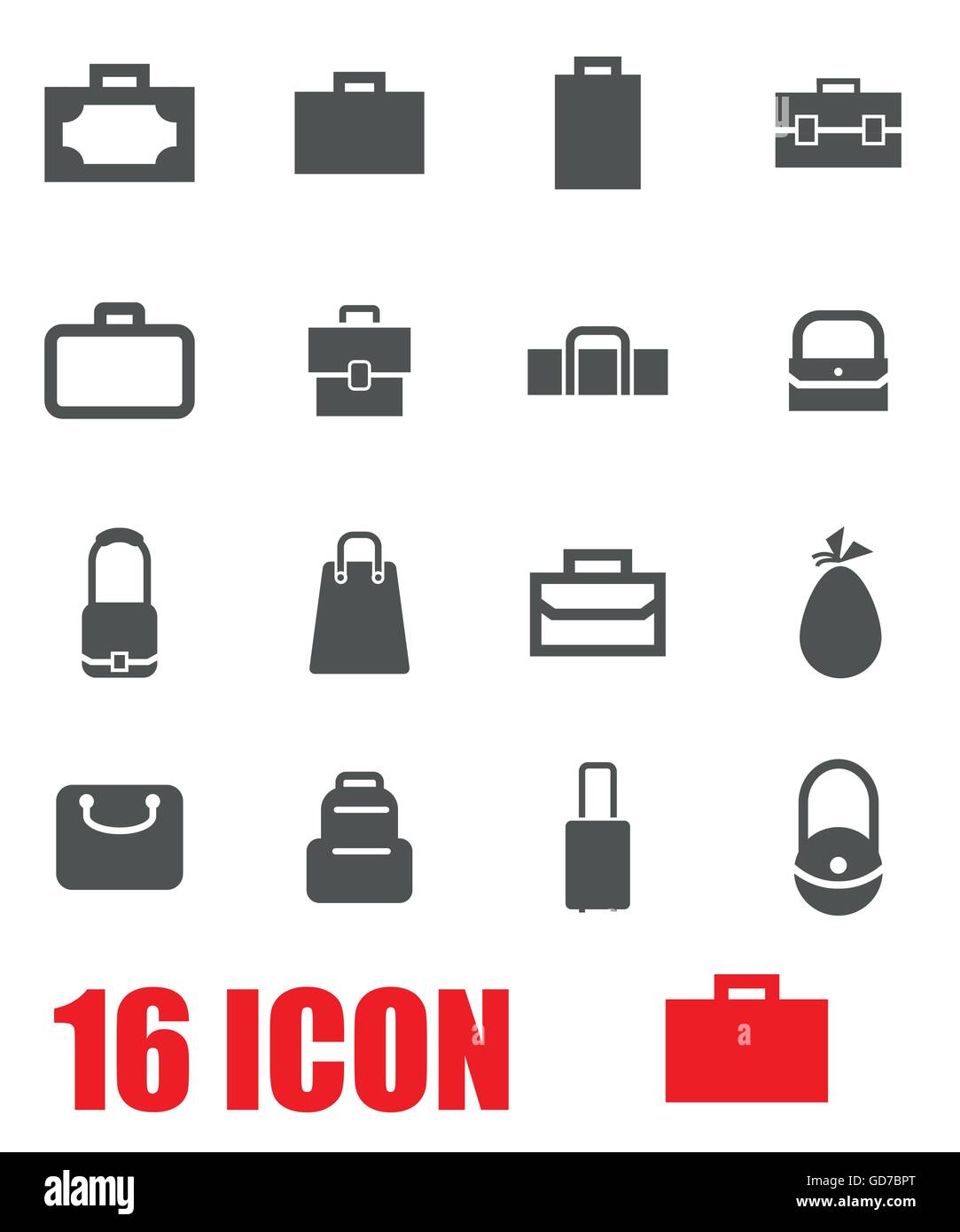 Vector grey bag icon set Stock Vector Image & Art - Alamy