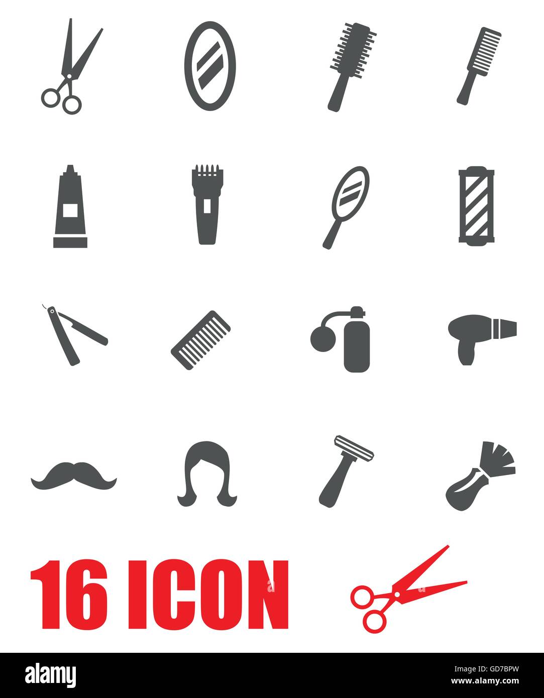 Vector black barber icon set Stock Vector Image & Art - Alamy