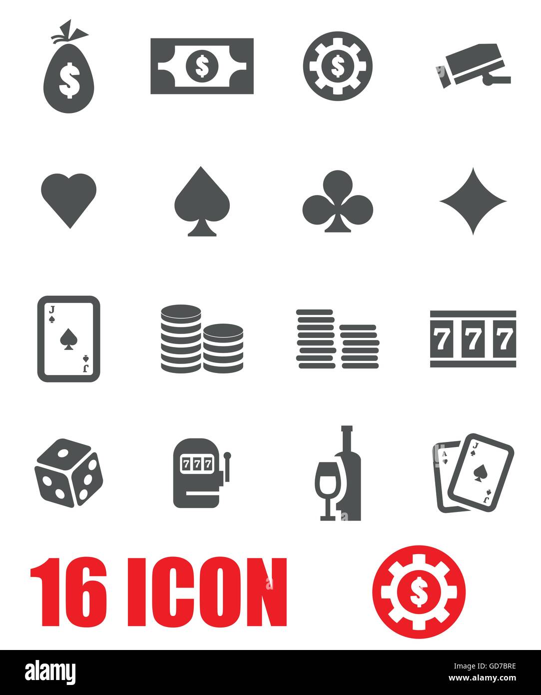 Vector grey casino icon set Stock Vector Image & Art - Alamy
