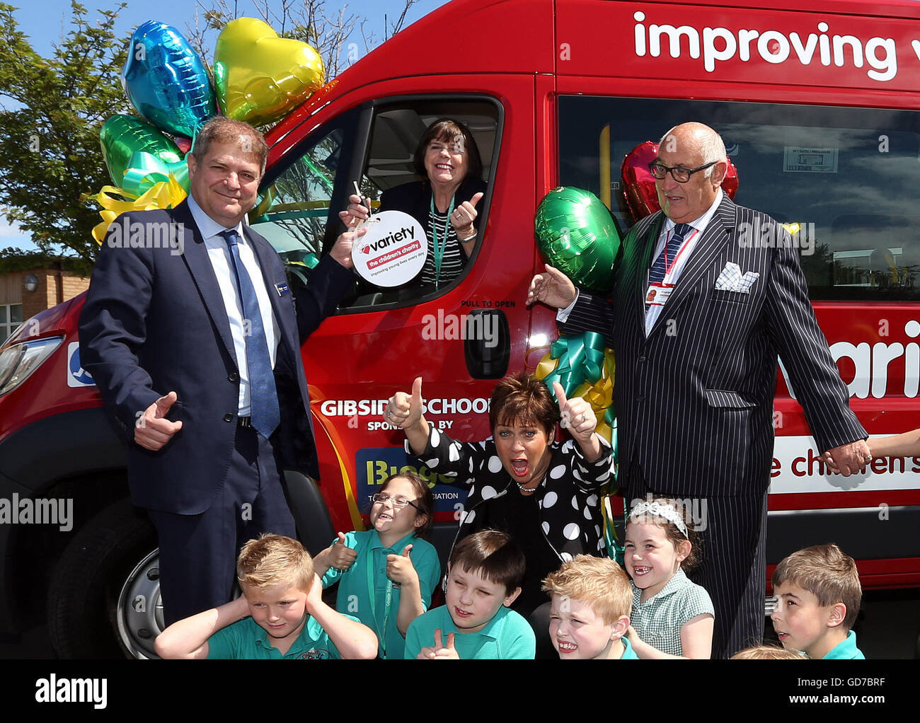 Gibside school headteacher Judith Donovan (second left), receives the ...