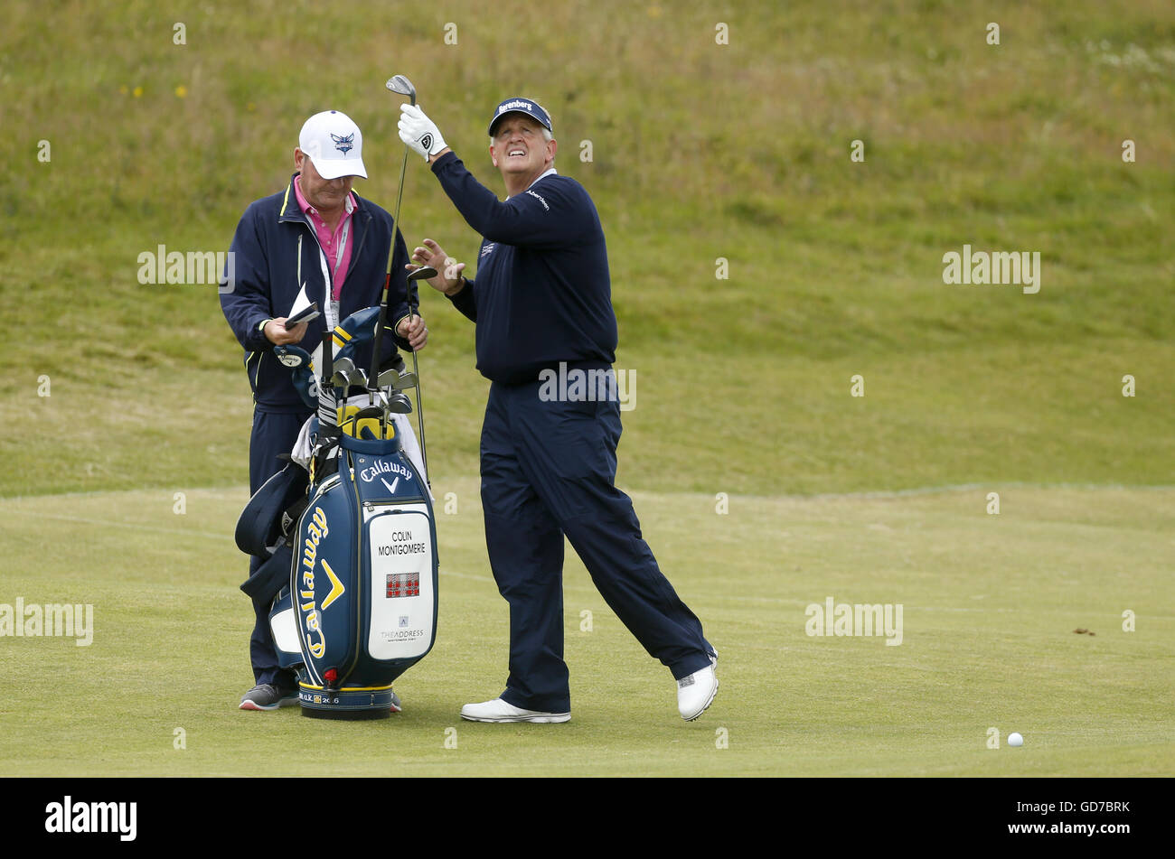 Scotland's Colin Montgomerie on the fairway of the sixth hole during ...