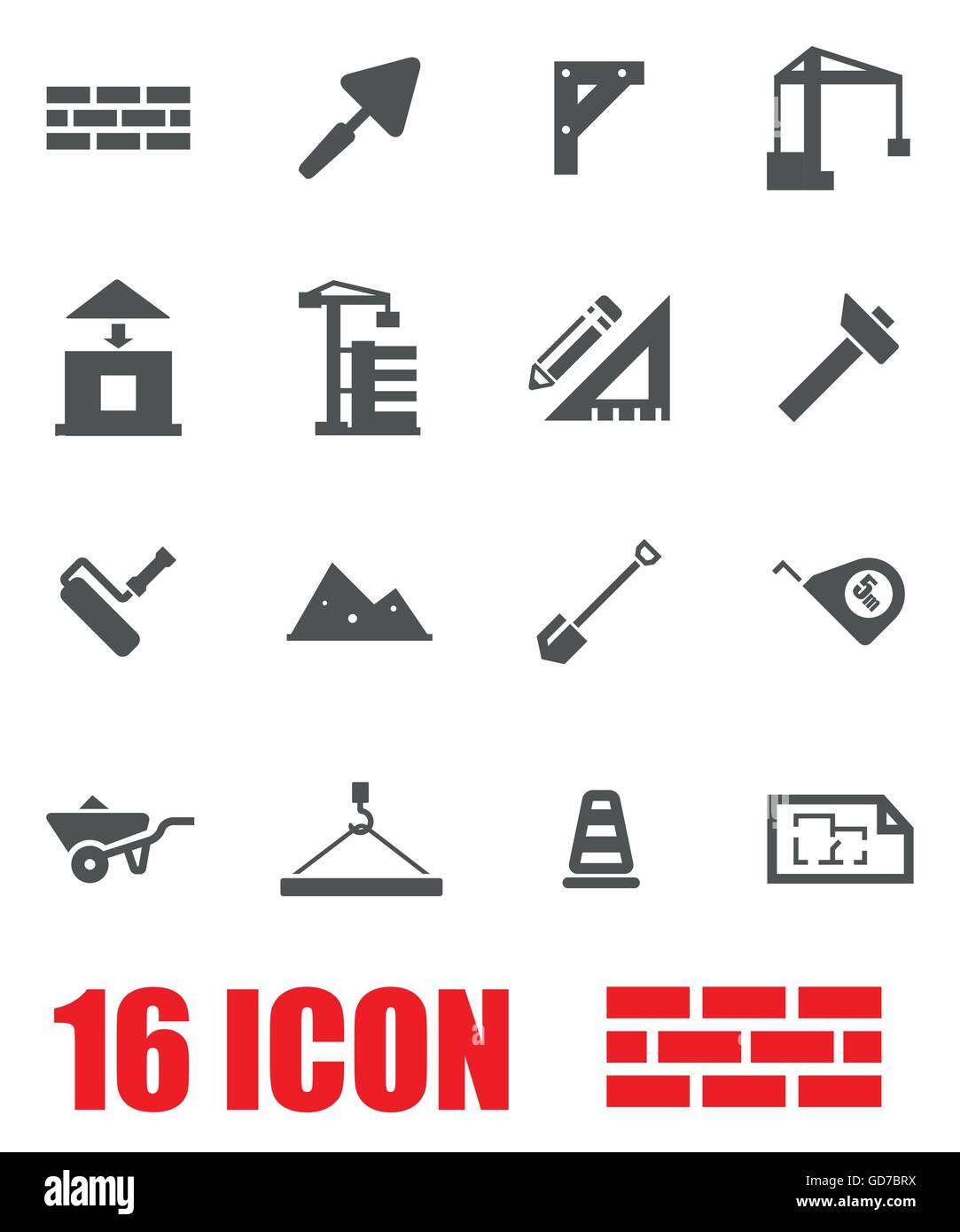 Vector grey construction icon set Stock Vector Image & Art - Alamy